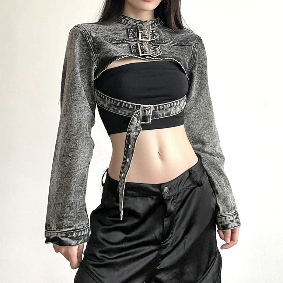 Gothic Denim Top – Gothic Mist