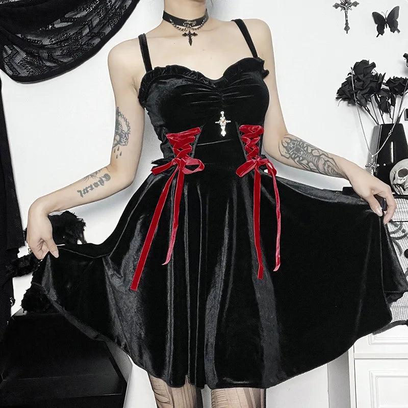 Goth Velvet Dress – Gothic Mist