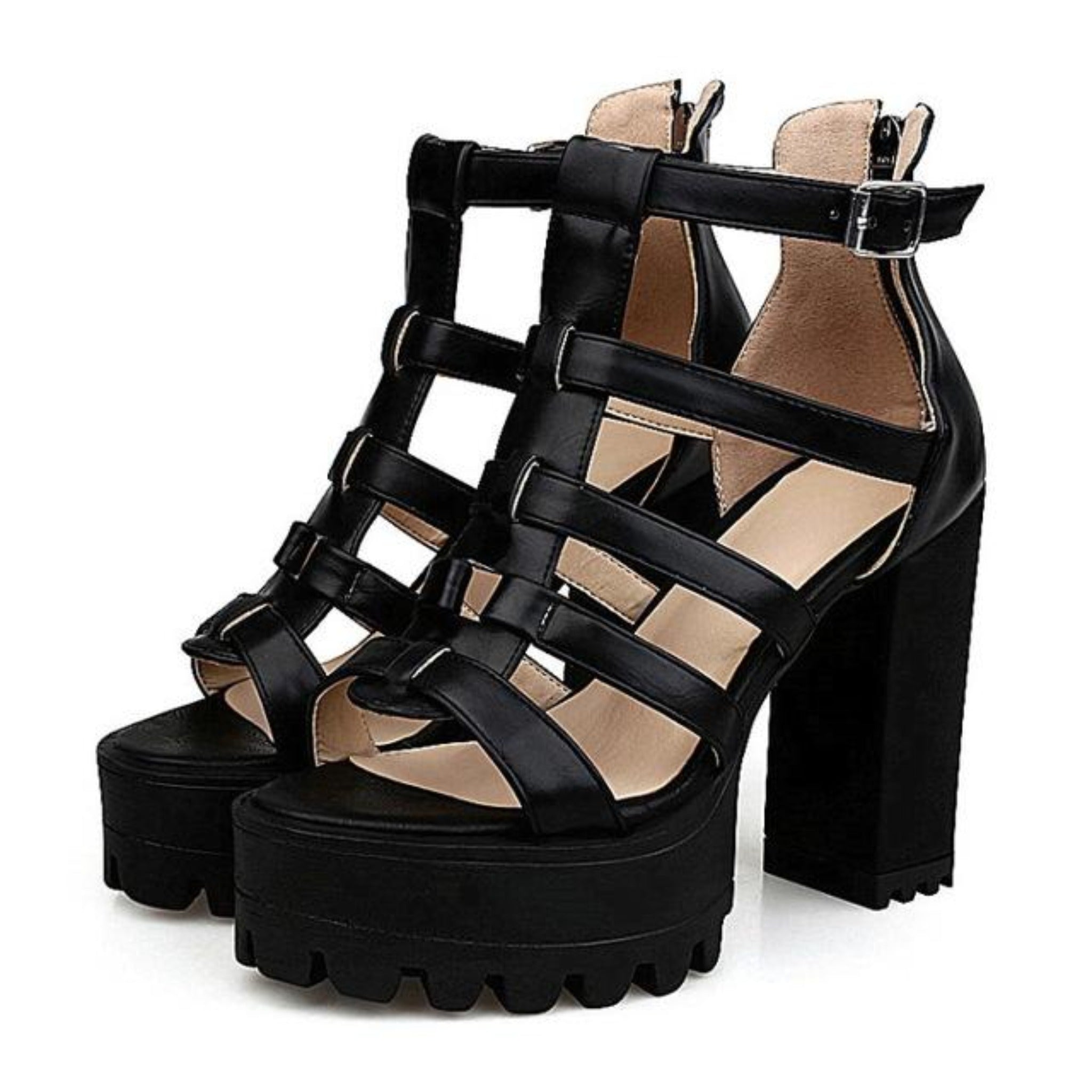 Gladiator Platform Sandals – Gothic Mist