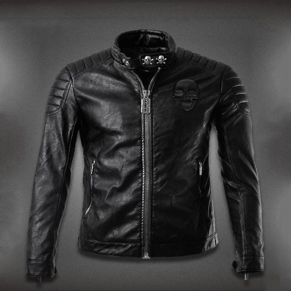 Men's Skull Leather Jacket – Gothic Mist