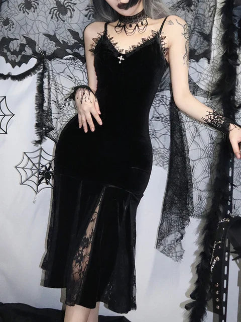 Velvet Gothic Dress – Gothic Mist